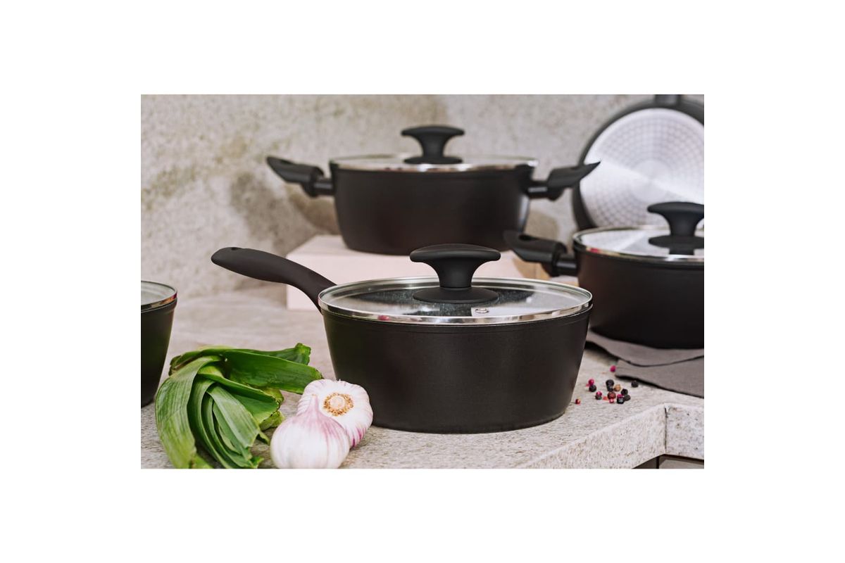 Jogo de Panelas de Indução Antiaderente 5 Peças Preto - Brinox